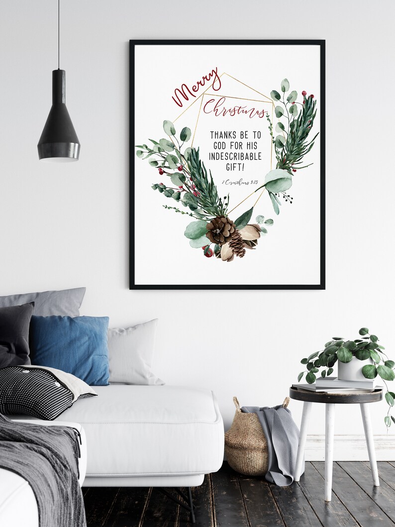 2 Corinthians 9:15 Christmas Printable Christmas Bible Verse - Etsy