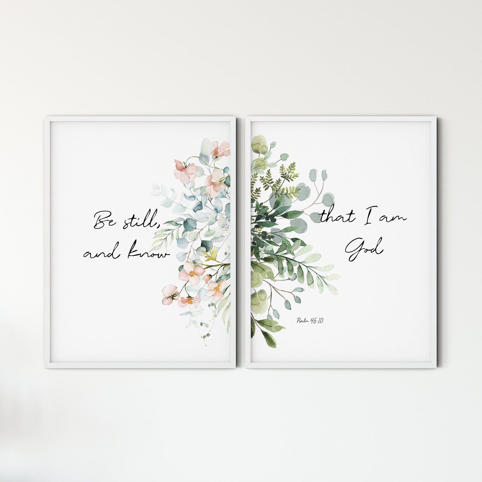 Psalm 46:10 Bible Verse Wall Art, Printable Wall Art, Set of 2 ...