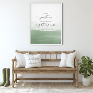 Amos 5:24, Bible Verse Wall Art, Christian Decor, Scripture Print Bible ...