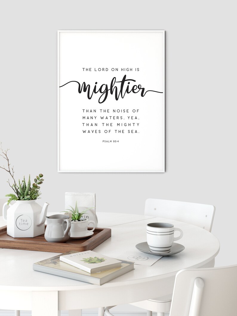 Psalm 93:4 KJV Bible Verse Wall Art Print Scripture Quote | Etsy