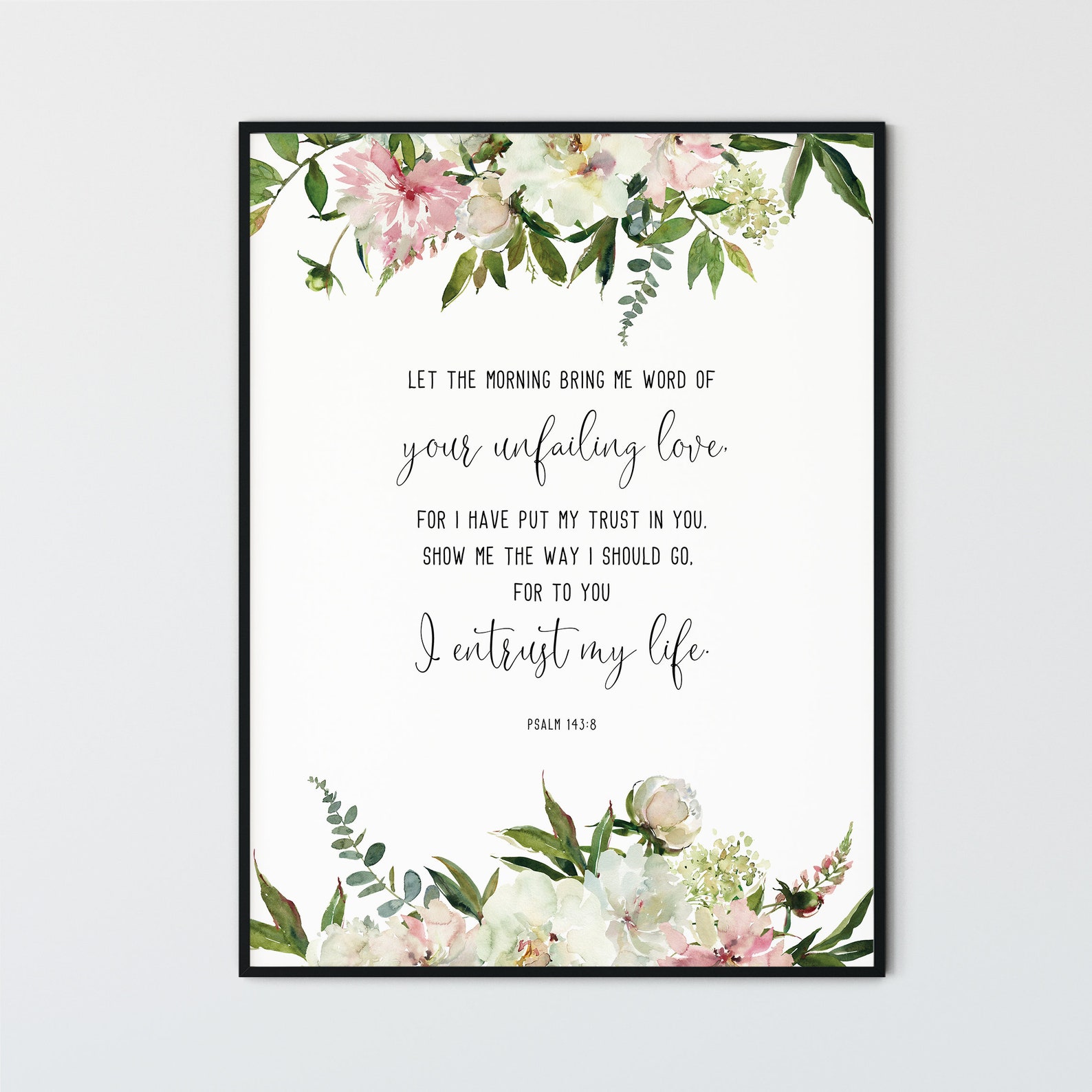 Psalm 143:8 Bible Verse Wall Art Scripture Quote Printable - Etsy