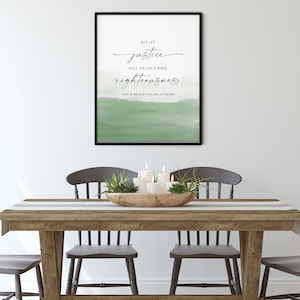 Amos 5:24, Bible Verse Wall Art, Christian Decor, Scripture Print Bible ...