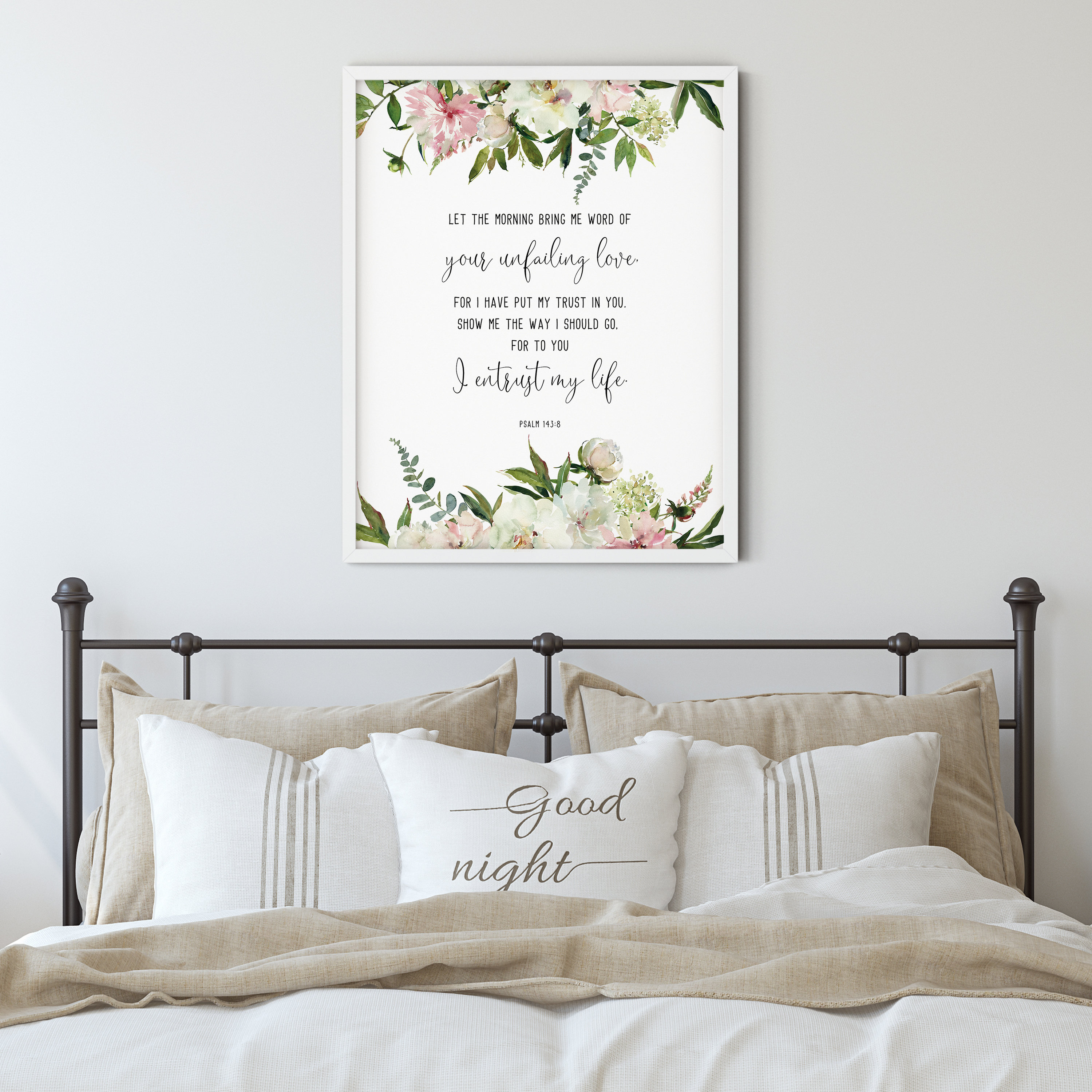 Psalm 143:8 Bible Verse Wall Art Scripture Quote Printable | Etsy