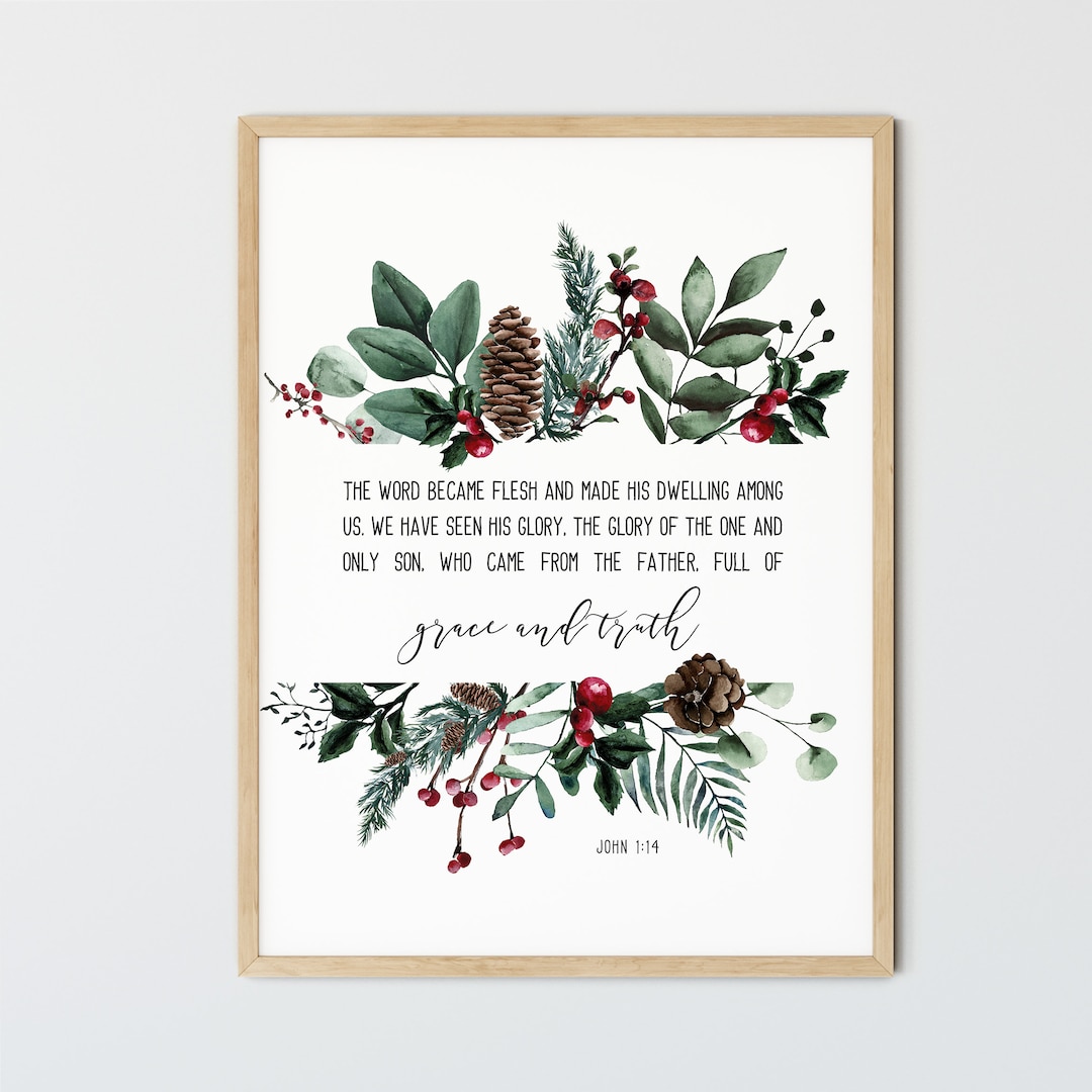 John 1:14, Christian Wall Art Bible Verse Wall Art Christmas Scripture ...