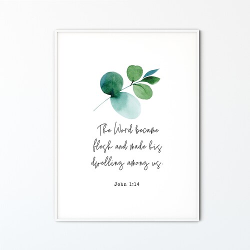 John 1:14 the Word Became Flesh Christmas Bible Verse - Etsy