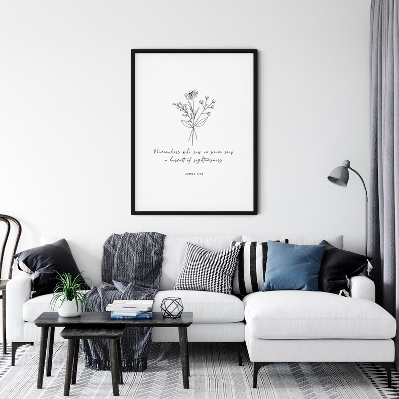 James 3:18, Bible Verse Wall Art, Printable Bible Verse Prints Modern ...