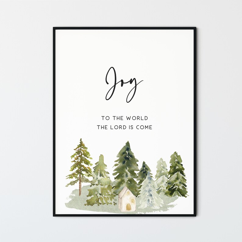 Set of 3 Christmas Christian Wall Art Printable Watercolor - Etsy