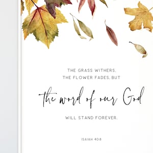 Isaiah 40:8, Thanksgiving Bible Verse Fall Christian Wall Art Autumn ...