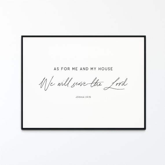 Joshua 24:15 Horizontal Bible Verse Wall Art Modern Christian - Etsy