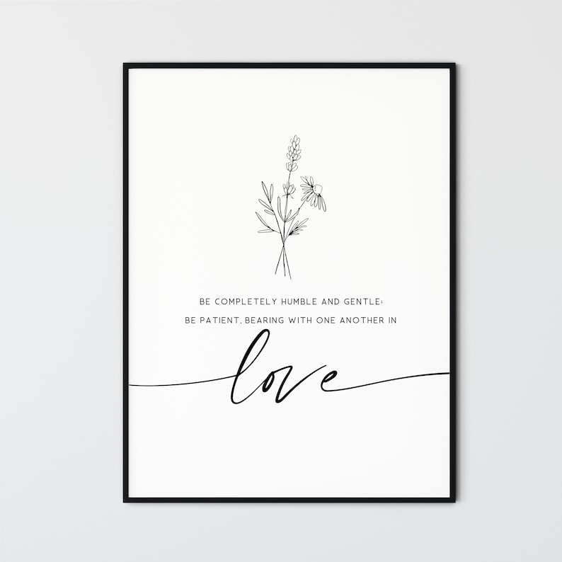 Ephesians 4:2-3 Bible Verse Wall Art Set of 2 Prints Modern - Etsy