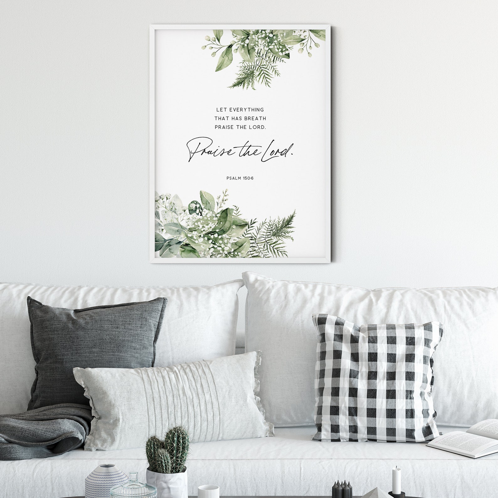 Psalm 150:6 Bible Verse Wall Art Scripture Print Botanical Christian ...