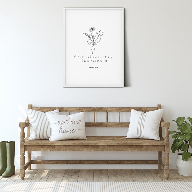 James 3:18, Bible Verse Wall Art, Printable Bible Verse Prints Modern ...