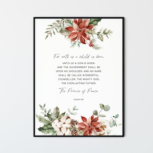 Isaiah 9:6 Christmas Scripture Wall Art KJV Bible Verse Wall Art ...
