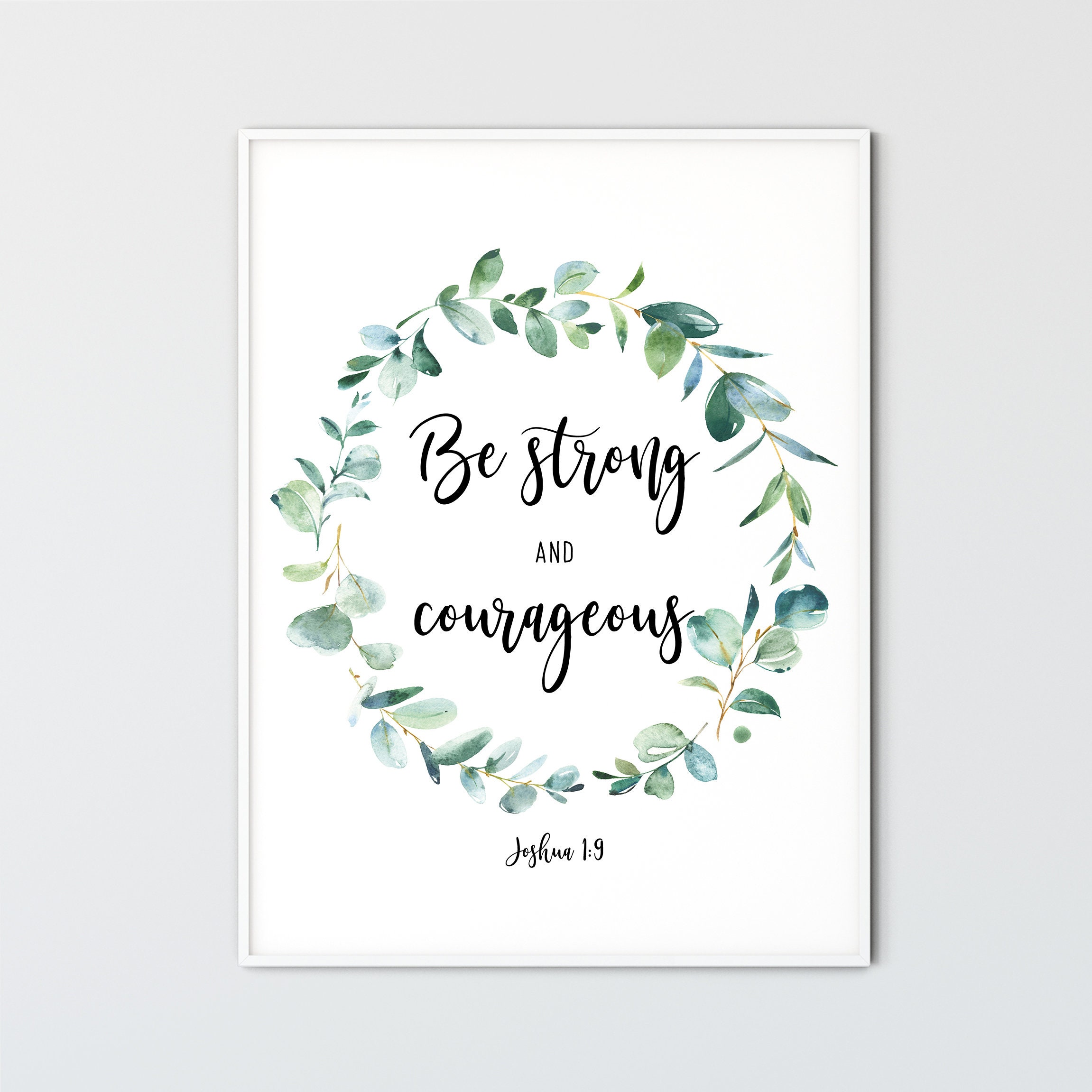 Joshua 1:9 Nursery Bible Verse Wall Art Set of 3 | Botanical Nursery ...