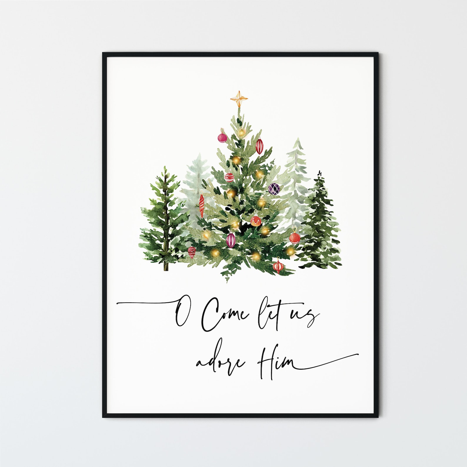 O Come Let Us Adore Him Christmas Christian Printable Wall - Etsy