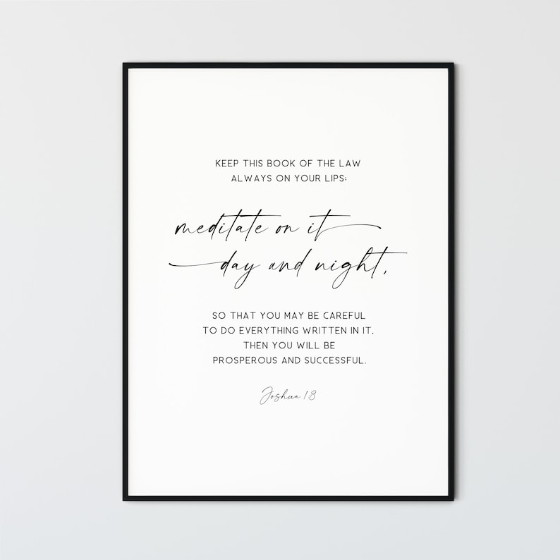 Joshua 1:8-9 Bible Quote Print Set of 2 Scripture Wall Art | Etsy