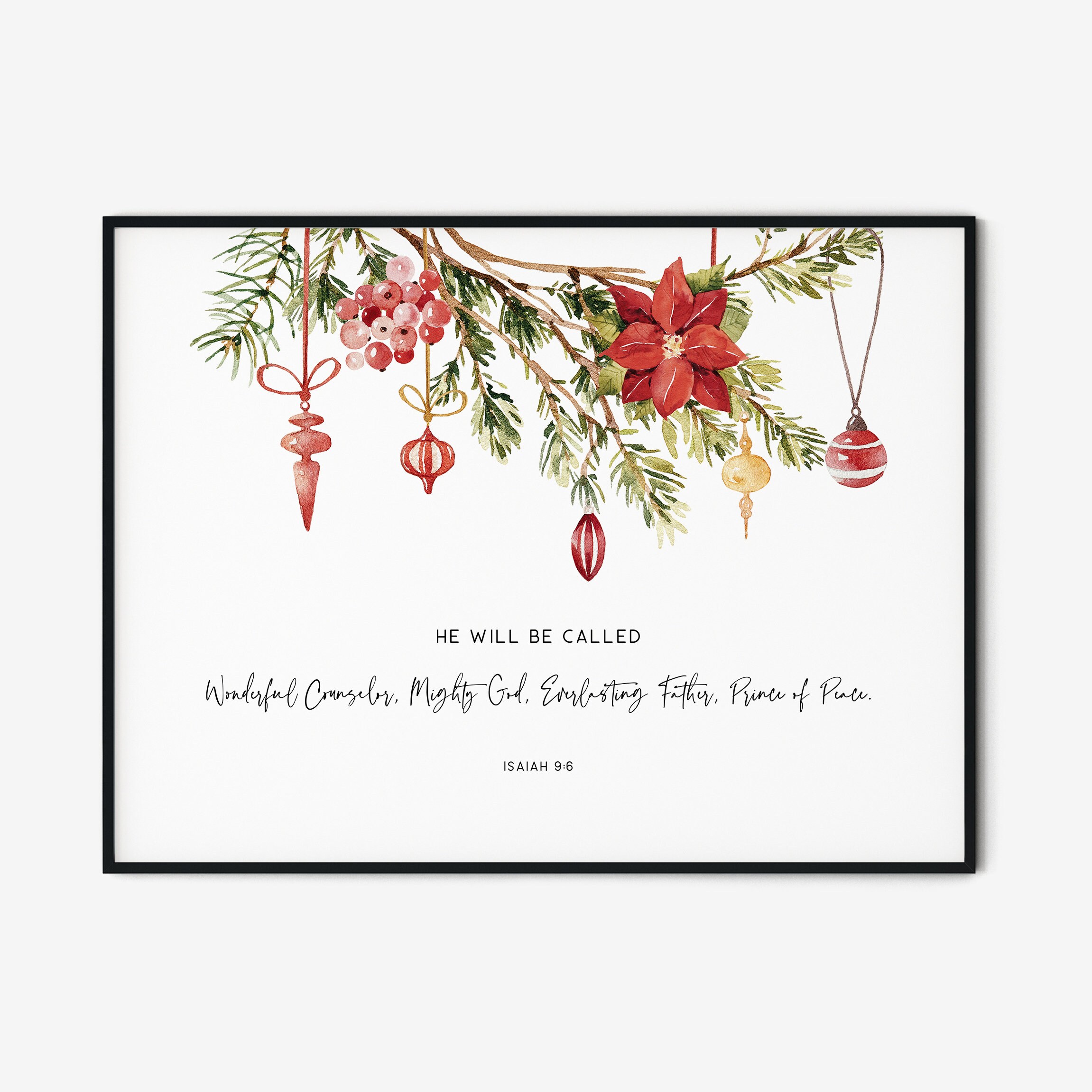 Isaiah 9:6, Christian Christmas Bible Verse Wall Art Scripture Home ...