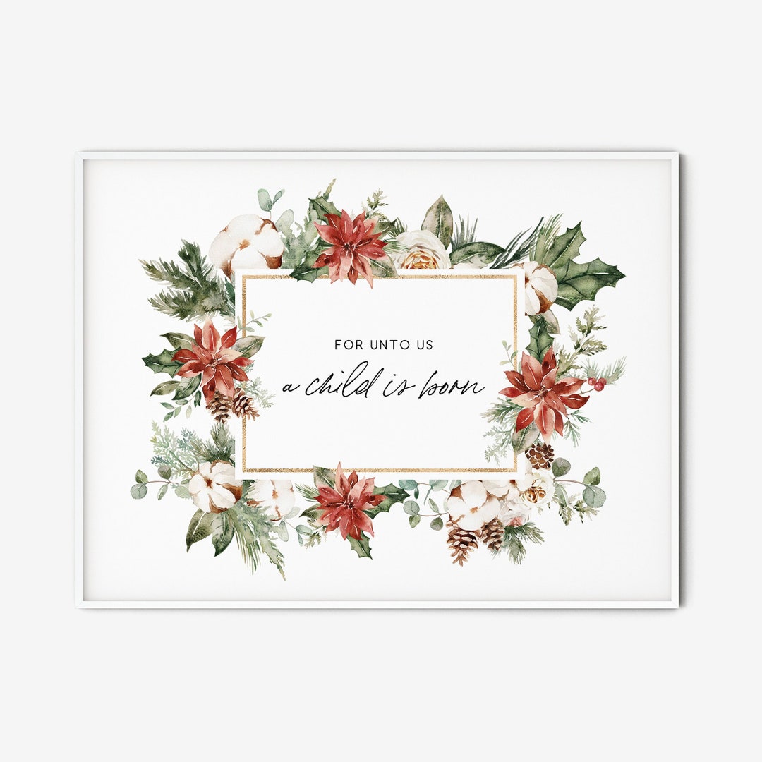 Isaiah 9:6 KJV Christmas Christian Wall Art Horizontal Scripture ...