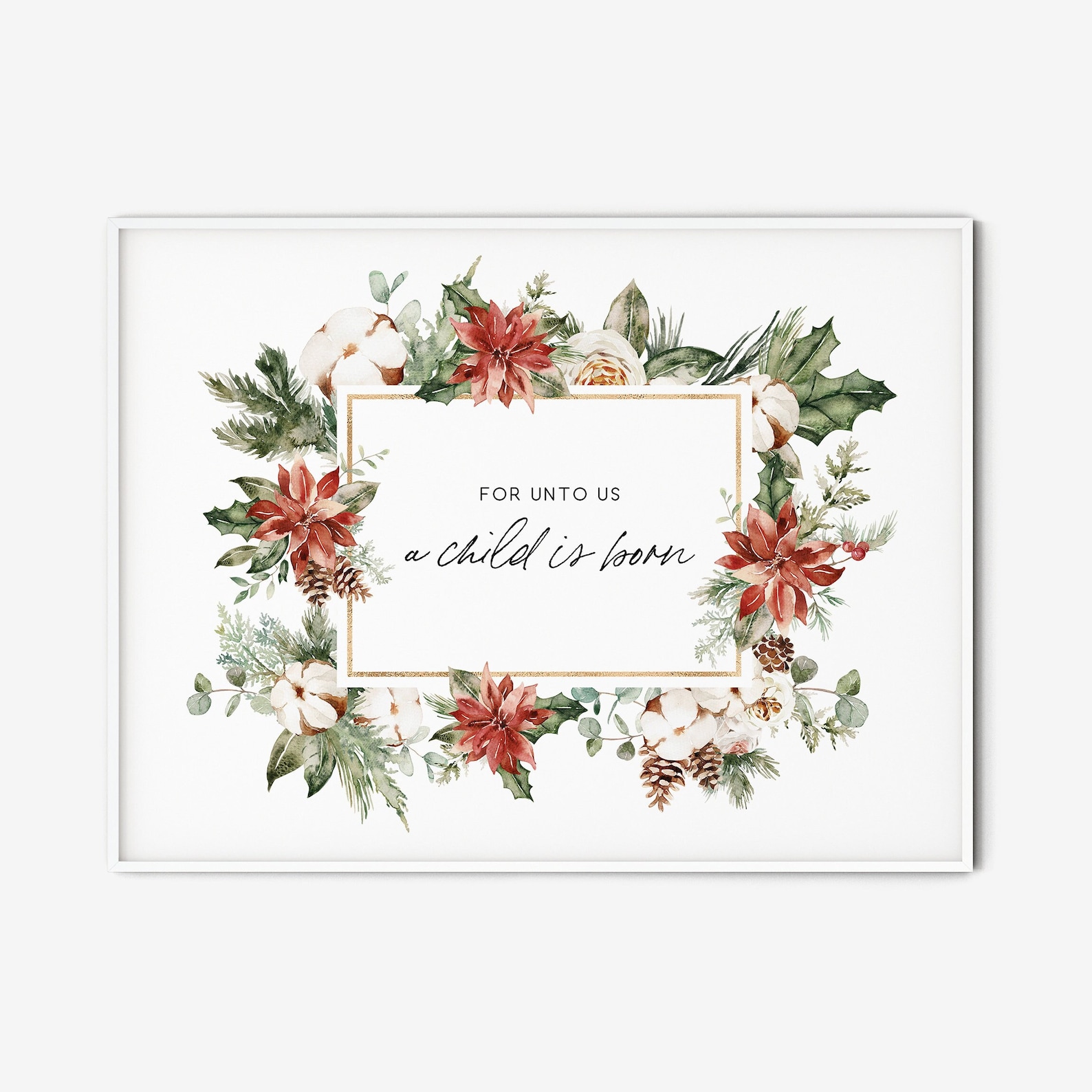 Isaiah 9:6 KJV Christmas Christian Wall Art Horizontal - Etsy