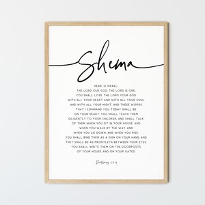 Deuteronomy 6:4-9, Shema Bible Verse Wall Art Printable Scripture Print ...