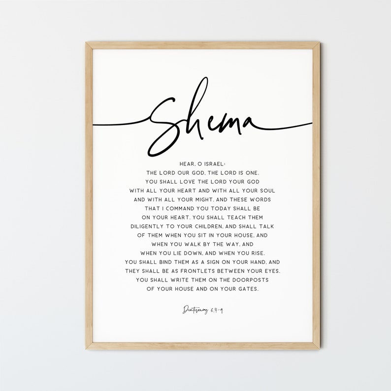 Deuteronomy 6:4-9 Shema Bible Verse Wall Art Printable - Etsy