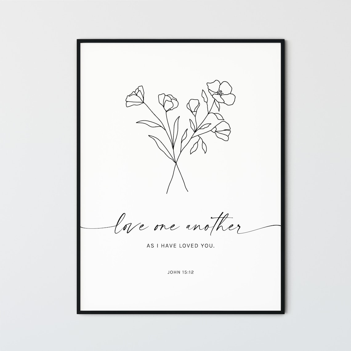John 15:12 Bible Verse Wall Art Scripture Printable Modern - Etsy