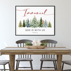 Immanuel God is With Us Matthew 1:23 Christmas Print Watercolor ...