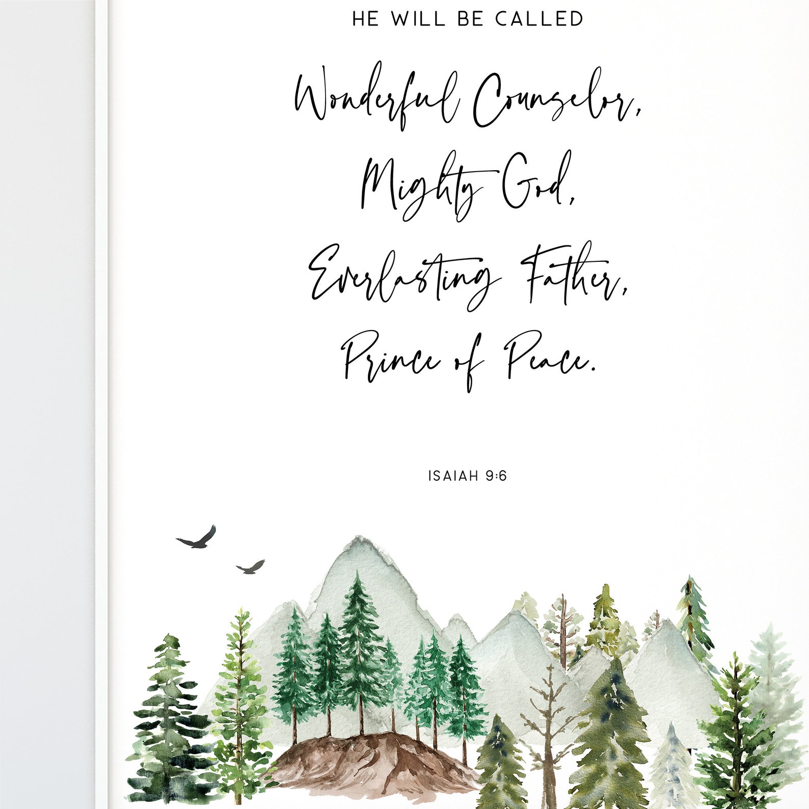 Isaiah 9:6 Christmas Christian Wall Art Printable Scripture Poster ...