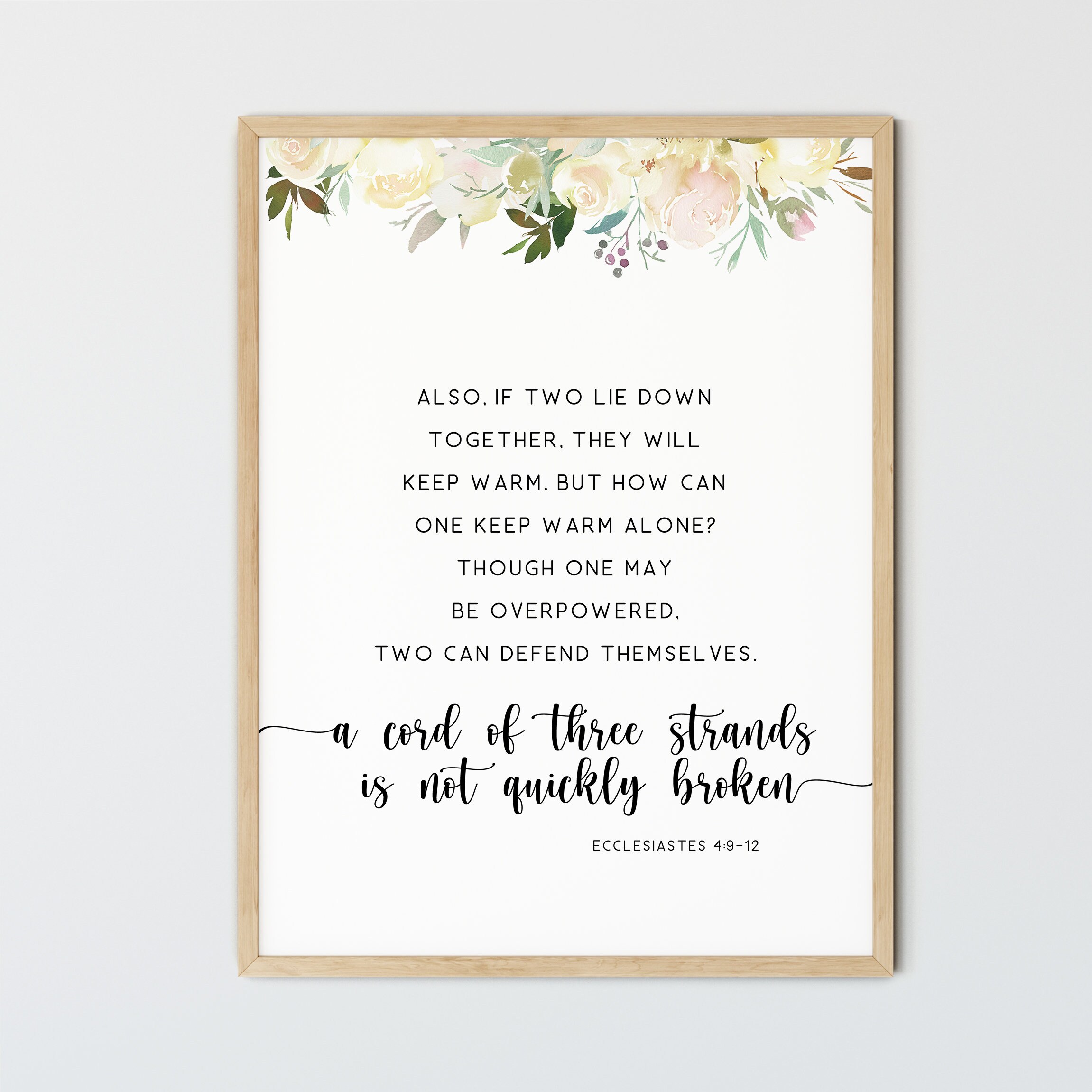 Ecclesiastes 4:9-12 Two Are Better Than One Wedding Bible | Etsy