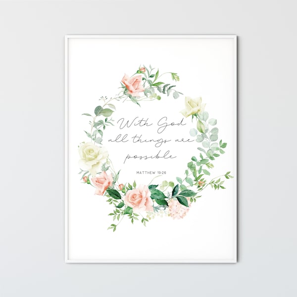 Matthew 19 26 - Etsy