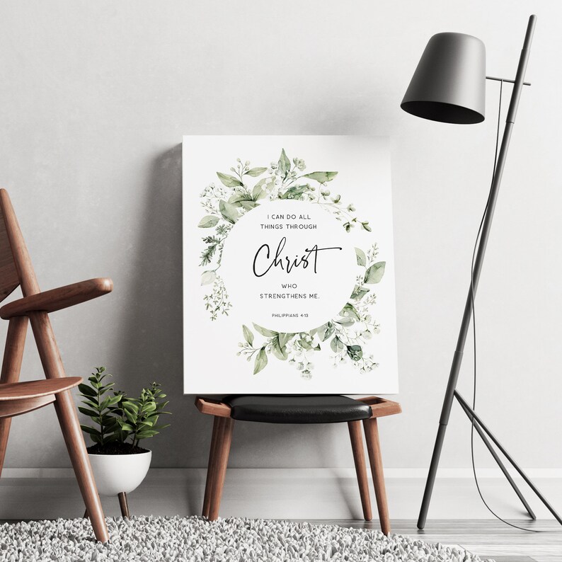 Philippians 4:13 Bible Verse Wall Art Scripture Print | Etsy