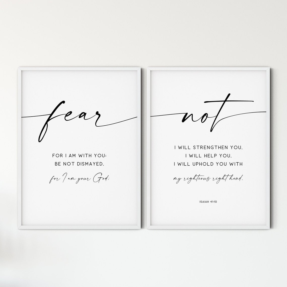 Jesaja 41:10 Bibelvers Wandkunst 2er Set Drucke Moderne | Etsy