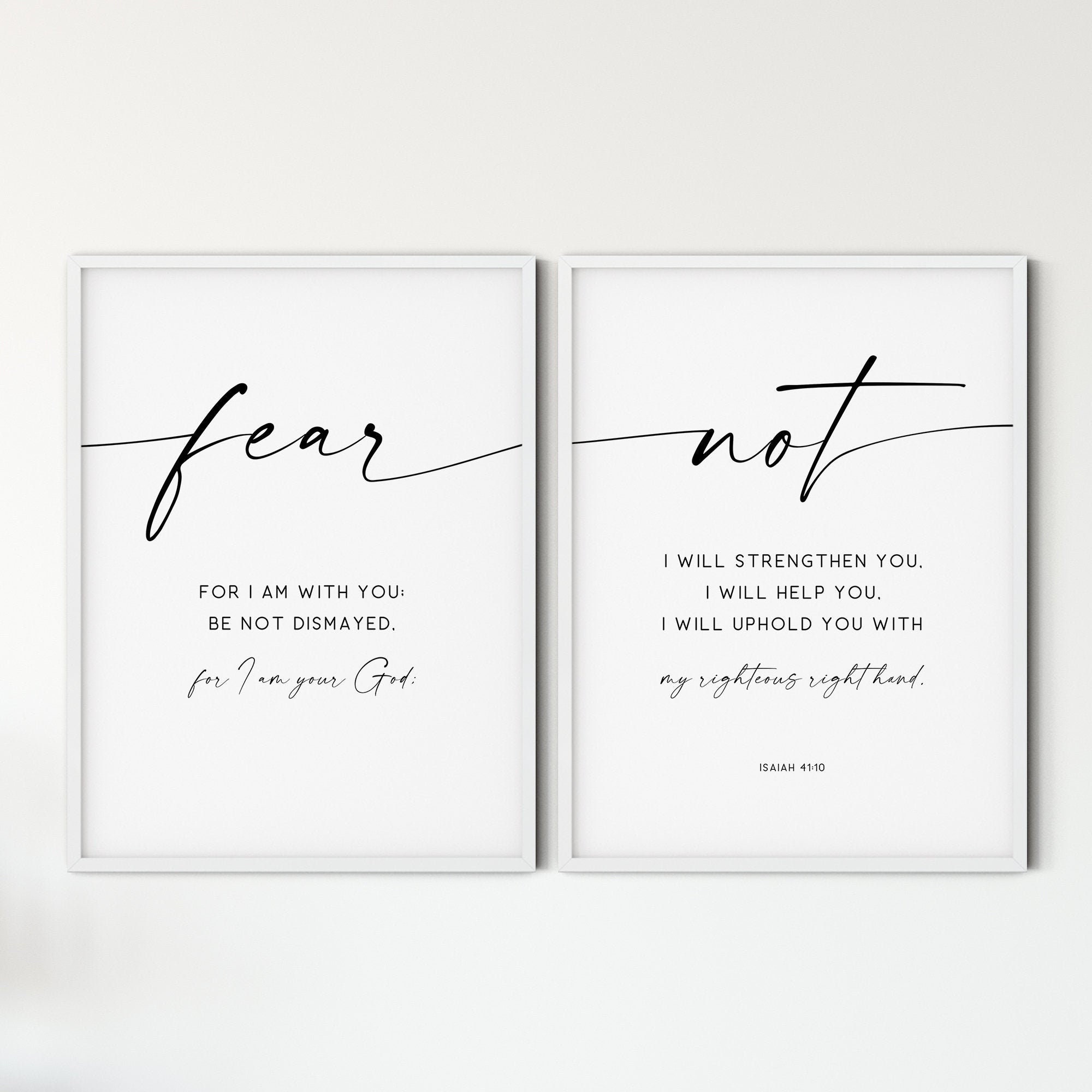 Jesaja 41:10 Bibelvers Wandkunst 2er Set Drucke Moderne | Etsy