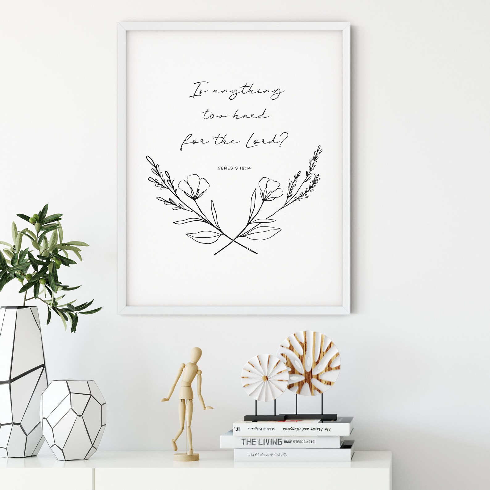 Genesis 18:14 Bible Verse Wall Art Print Modern Minimal Sign - Etsy