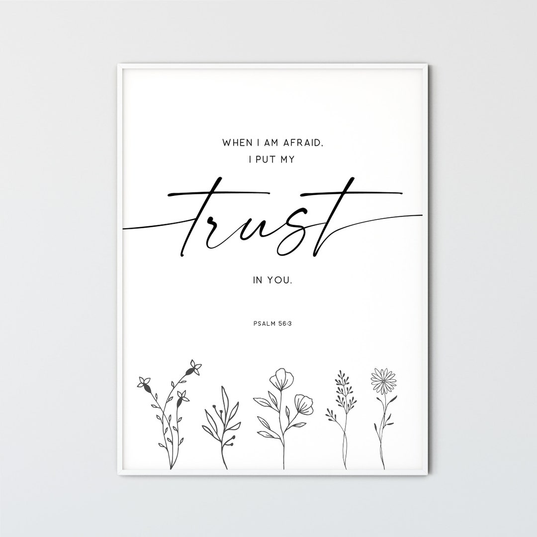 Psalm 56:3 Bible Verse Wall Art Modern Christian Decor Scripture Print ...