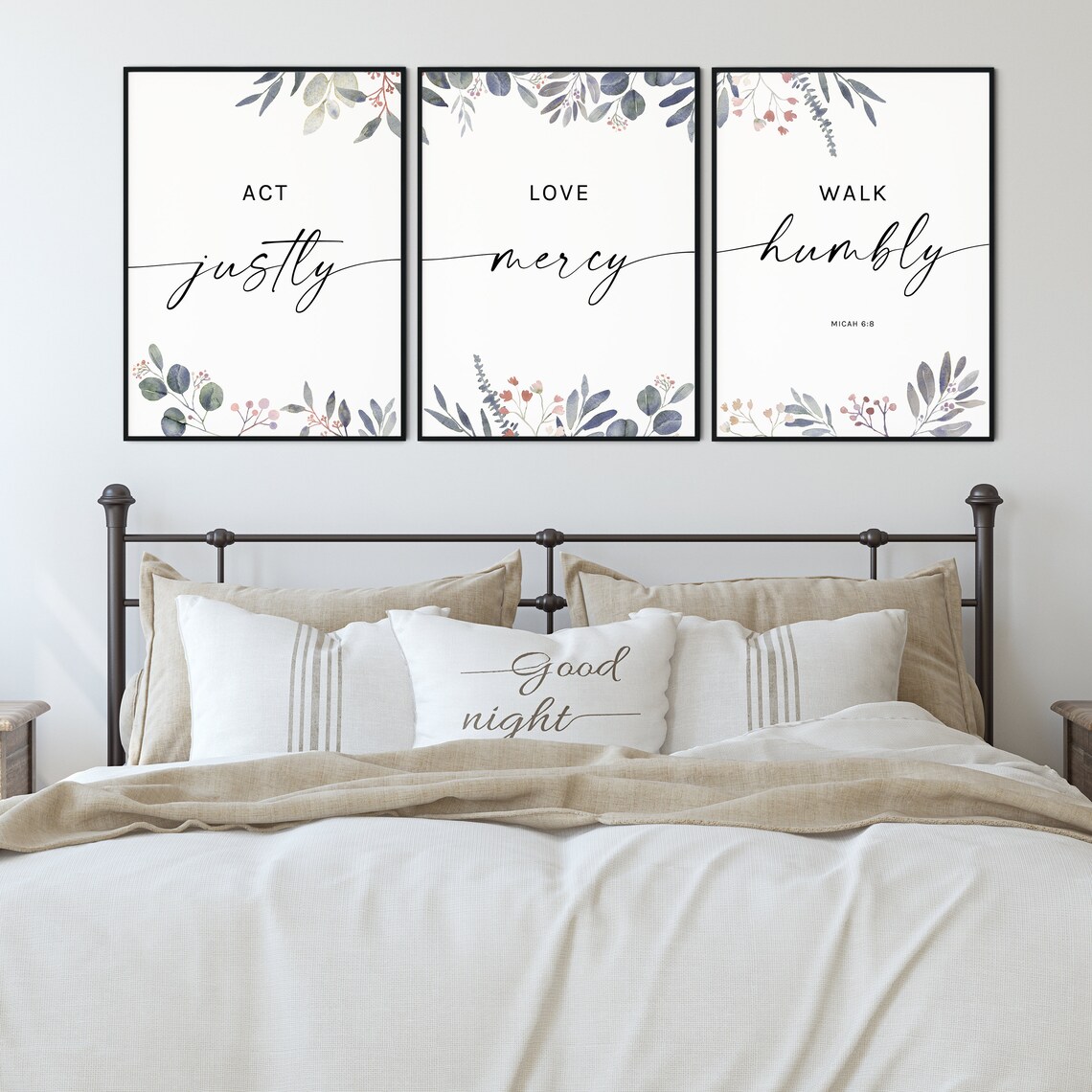 Micah 6:8 Bible Verse Wall Art Set of 3 Prints Scripture Print | Etsy