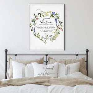 1 Peter 2:9 Bible Verse Wall Art Christian Wall Art Scripture Wall Art ...