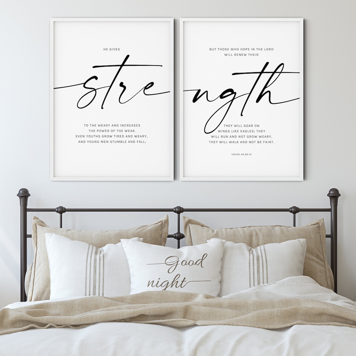 Jesaja 40:29-31 Bibelvers Wandkunst 2er Set Drucke Moderne - Etsy.de