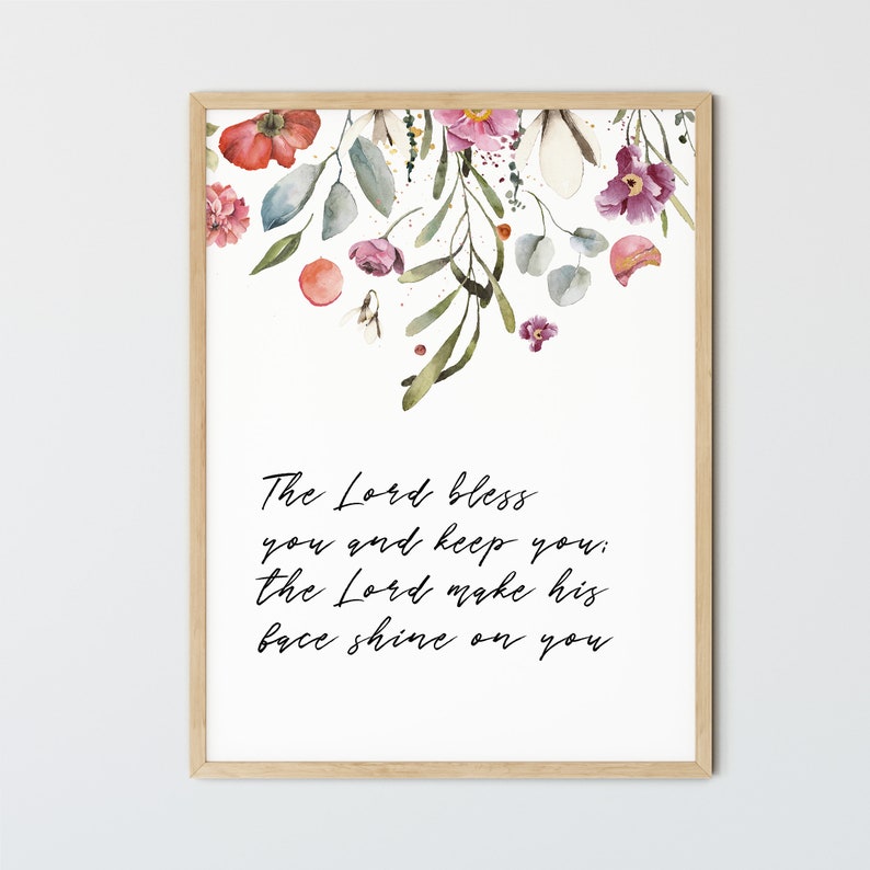 Numbers 6:24-26 Bible Verse Wall Art Printable Wall Art Set | Etsy