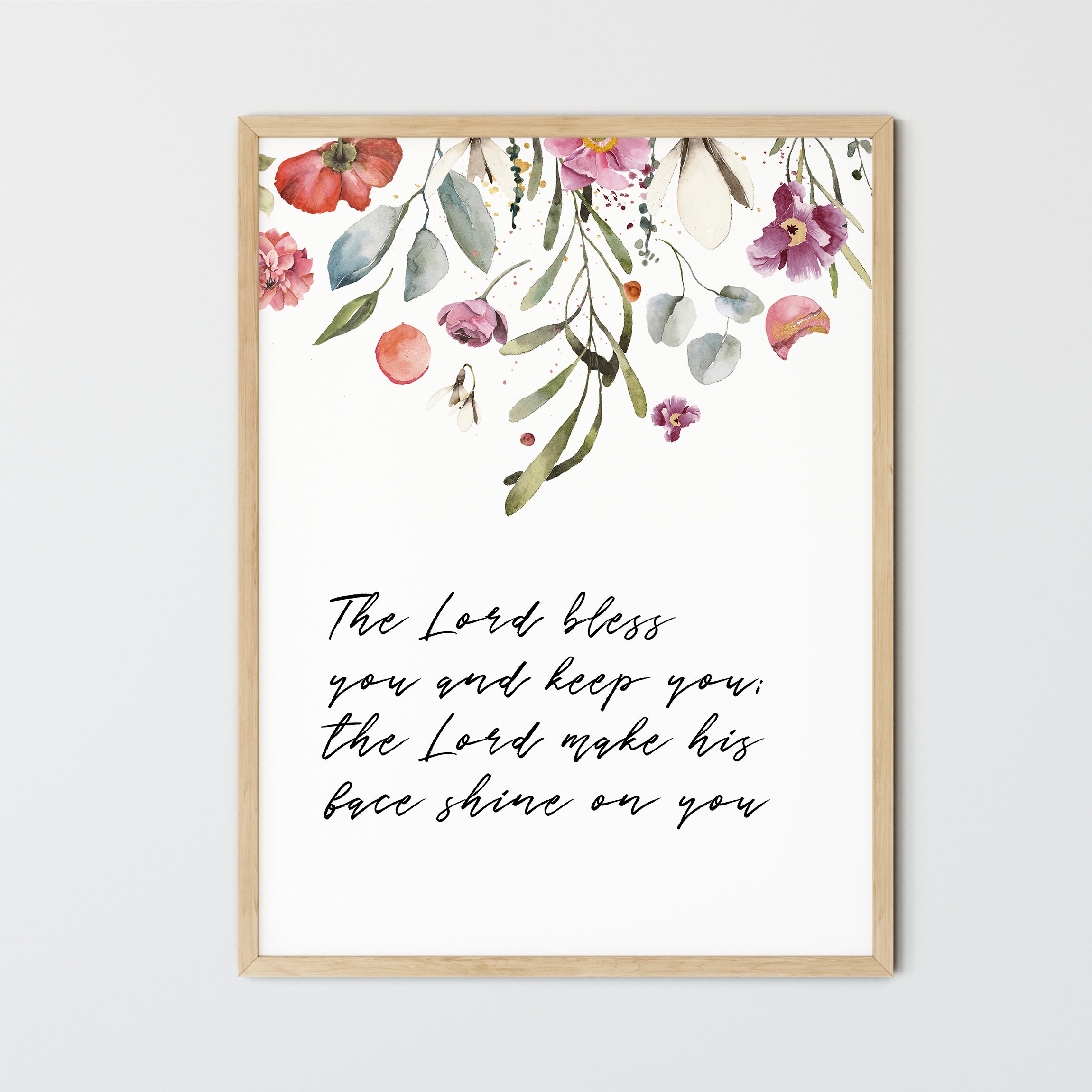 Numbers 6:24-26 Bible Verse Wall Art Printable Wall Art Set | Etsy