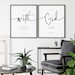With God Bible Verse Wall Art Set of 2, Modern KJV Scripture Quote ...