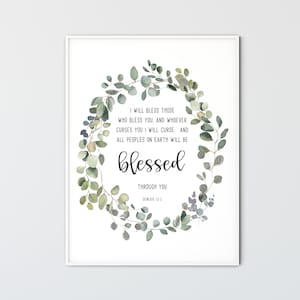 Genesis 12:3 Bible Verse Wall Art Scripture Quote Printable Wall Art ...