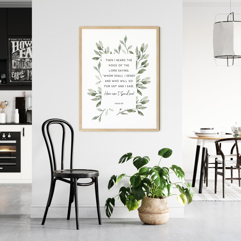 Isaiah 6:8, Christian Wall Art Printable Bible Verse Wall Art Scripture ...