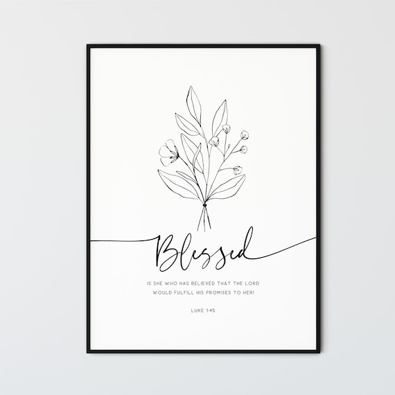 Luke 1:45 Bible Verse Wall Art Printable Wall Art Minimal | Etsy