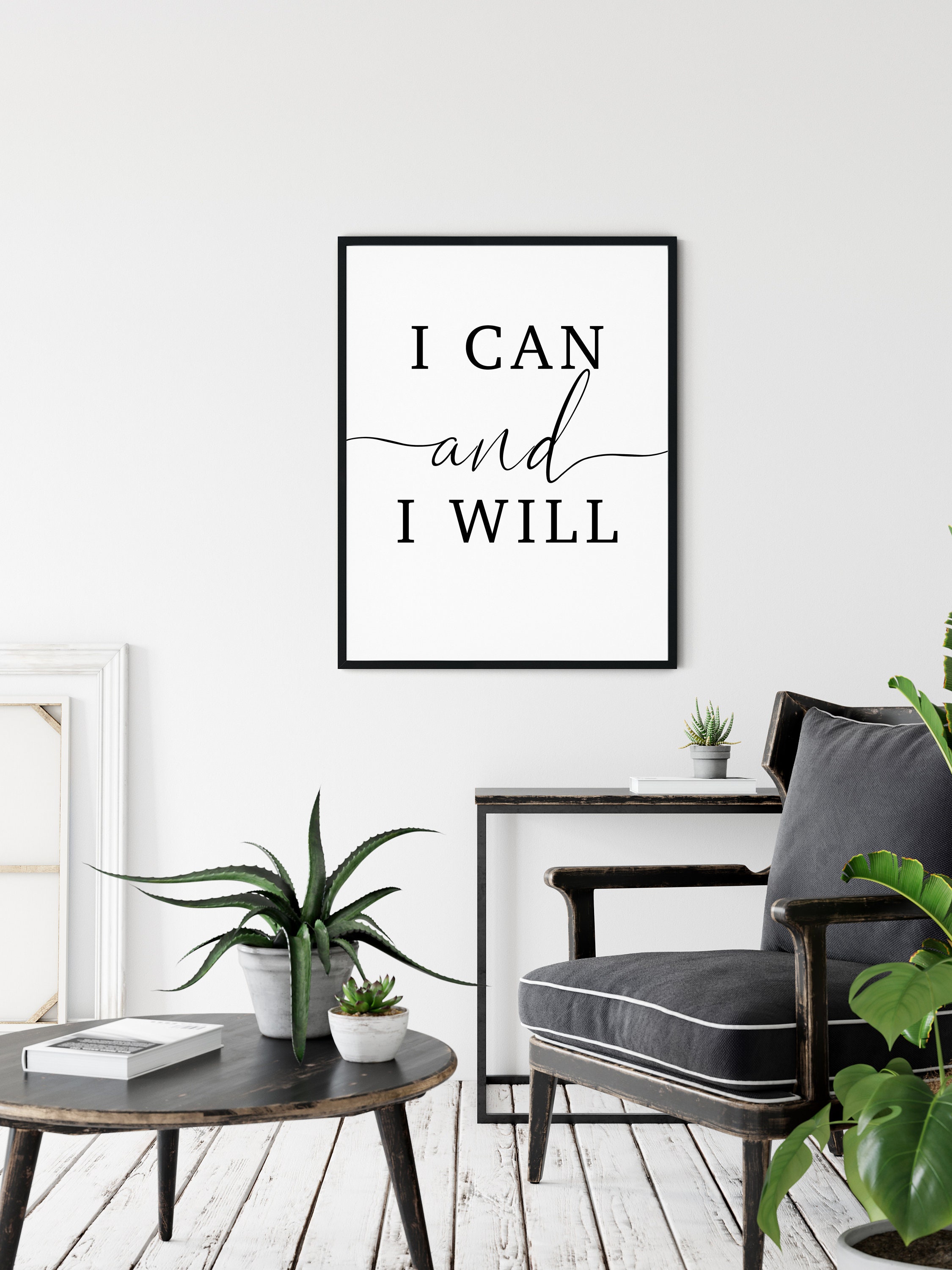 I Can and I Will Sign Printable Office Wall Decor Desk Decor | Etsy