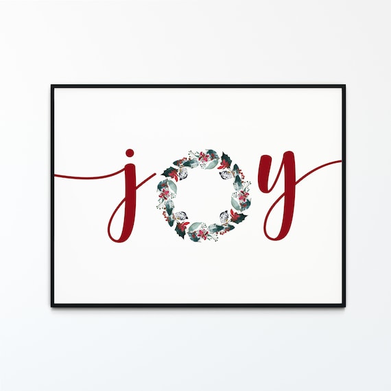 Joy Christmas Horizontal Printable Wall Art Christmas Digital - Etsy