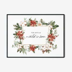 Isaiah 9:6 KJV Christmas Christian Wall Art Horizontal Scripture ...