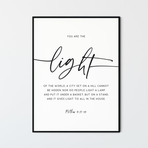 Let Your Light Shine, Bible Verse Wall Art Set of 2, Modern Scripture ...