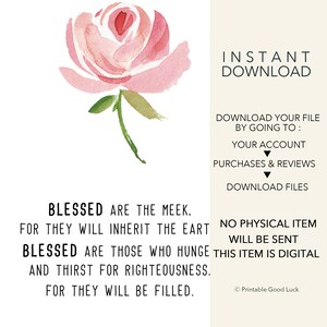 Beatitudes Bundle, Beatitudes Printable Set of 4, Bible Verse Wall Art ...