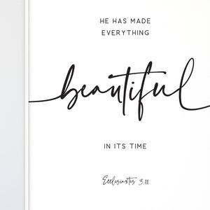 Ecclesiastes 3:11 Bible Verse Wall Art, Everything Beautiful, Modern ...